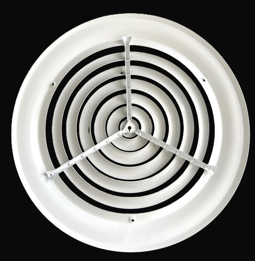 8" Round Ceiling Diffuser White Powder Coated with Outside Dimension o ...